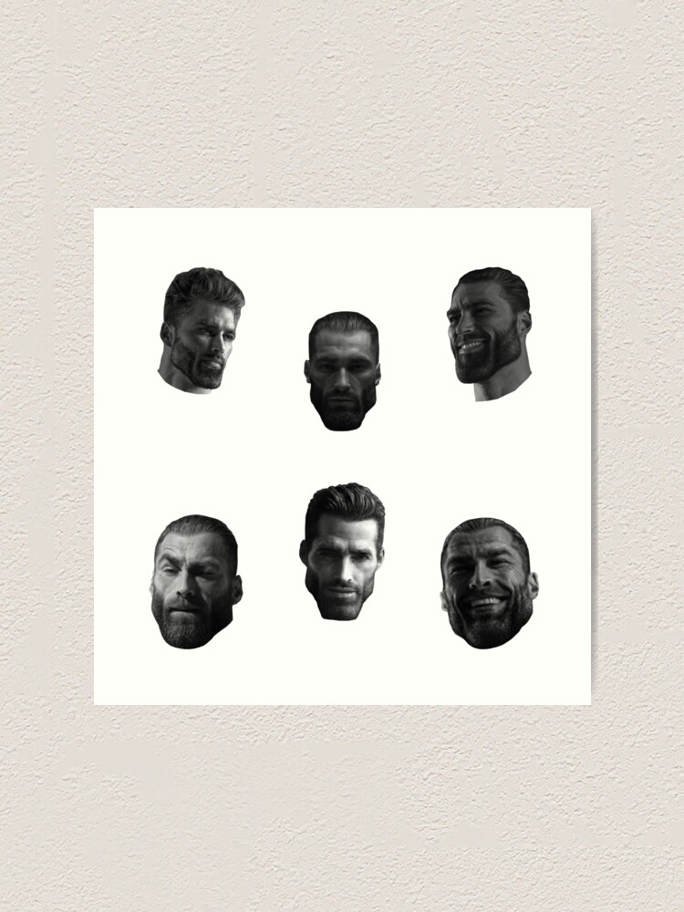 "Gigachad sticker pack" Art Print for Sale by blue-liv | Redbubble