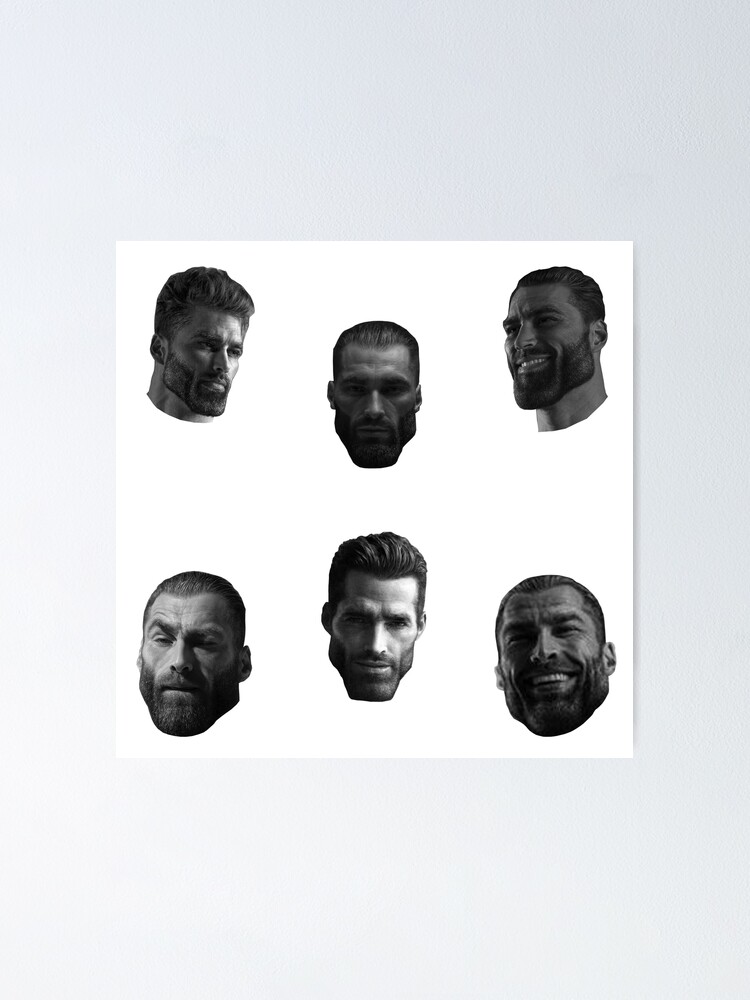 "Gigachad sticker pack" Poster by blue-liv | Redbubble