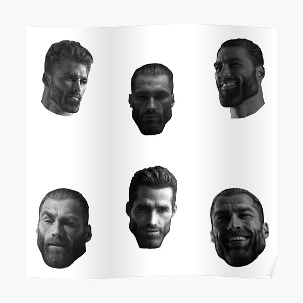 "Gigachad sticker pack" Poster by blue-liv | Redbubble