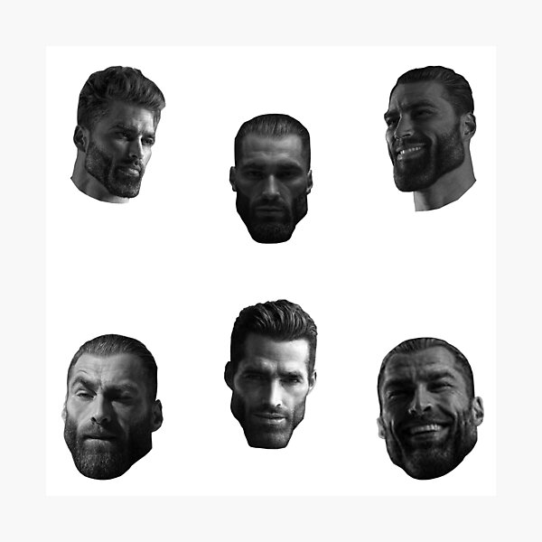 "Gigachad sticker pack" Photographic Print for Sale by blue-liv | Redbubble