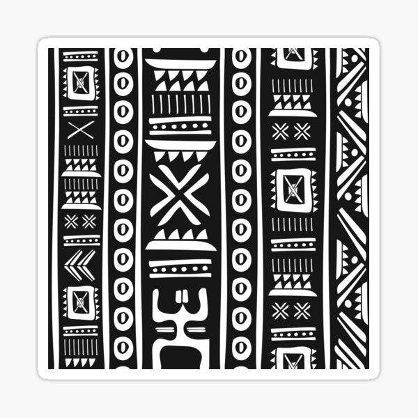 "Black and White African Tribal Pattern - African Heritage " Sticker ...