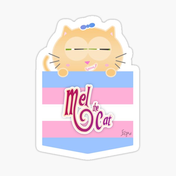 "Mel the Cat Coming Out Pocket Trans Flag" Sticker for Sale by ...