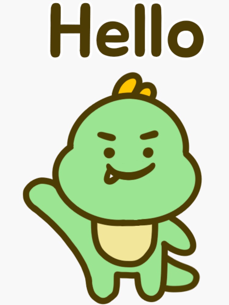 "dino say hello" Sticker for Sale by Indoculture | Redbubble