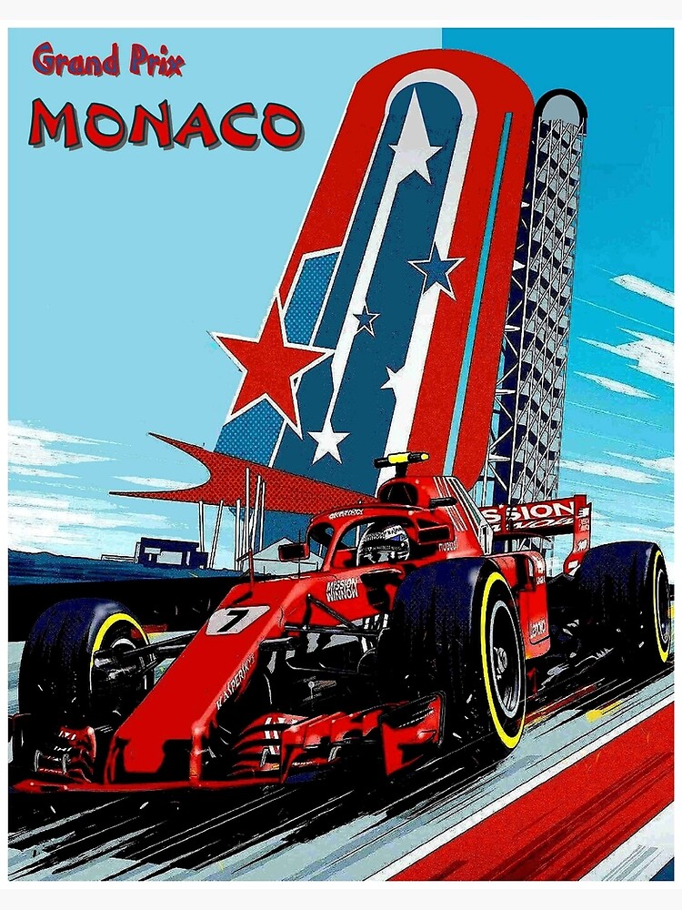 " MONACO : Modern Style Grand Prix Auto Racing Advertising Print ...