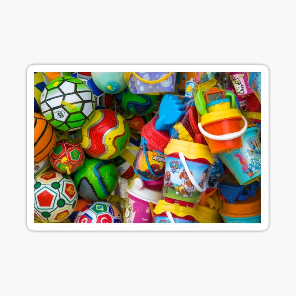 "Beach Balls, Buckets and Spades" Sticker for Sale by Sandwedge | Redbubble