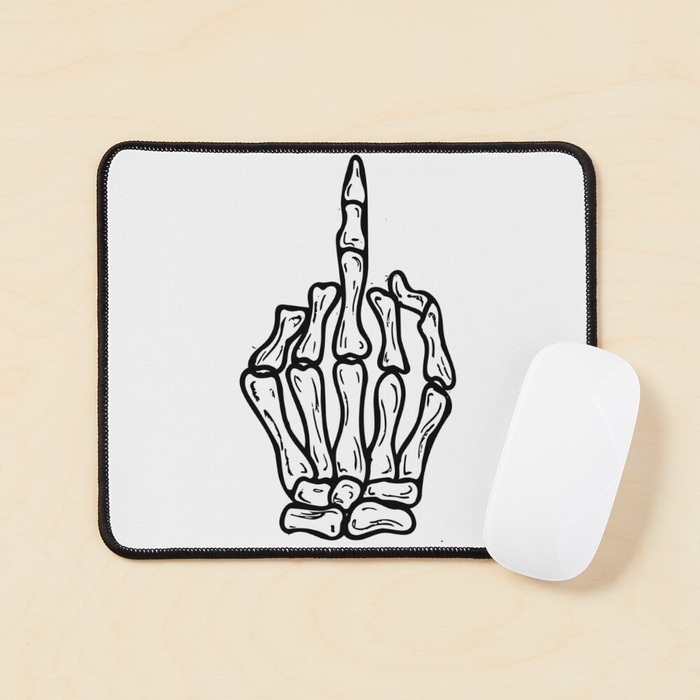 "Skeleton Hand 'Flip Off'_White Background" Sticker for Sale by Corban ...