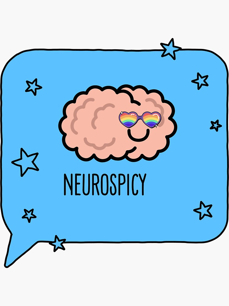 "Neurospicy Brain" Sticker for Sale by GuruGarbarge | Redbubble
