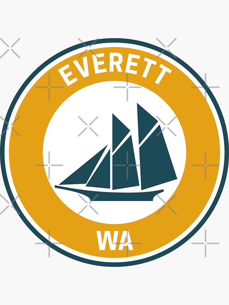 "Vintage Everett Washington" Sticker by fearcity | Redbubble