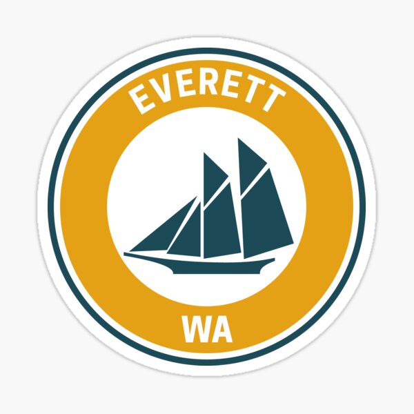 "Vintage Everett Washington" Sticker by fearcity | Redbubble