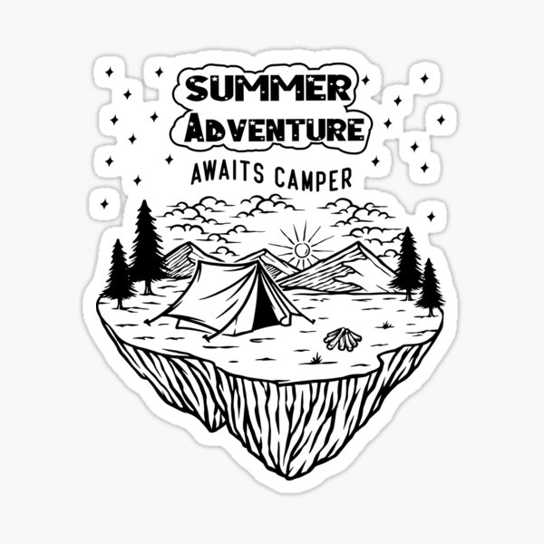 "Summer Adventure Awaits Camper" Sticker for Sale by artMechbal | Redbubble
