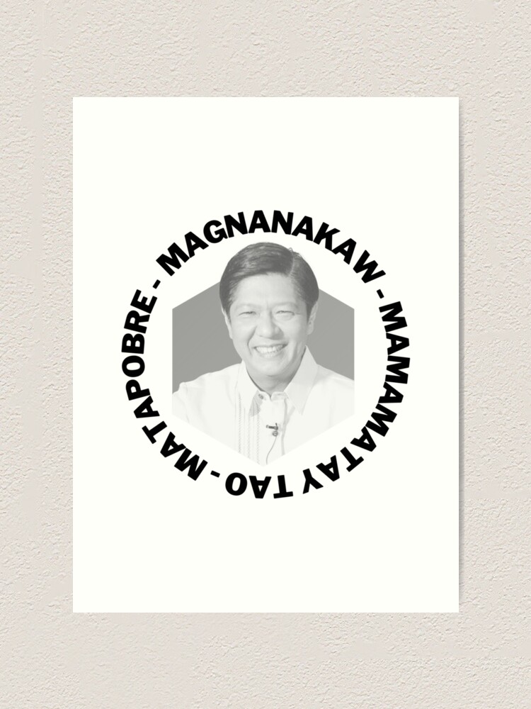 "Ferdinand Bongbong Marcos Junior Jr BBM" Art Print for Sale by MomFina ...