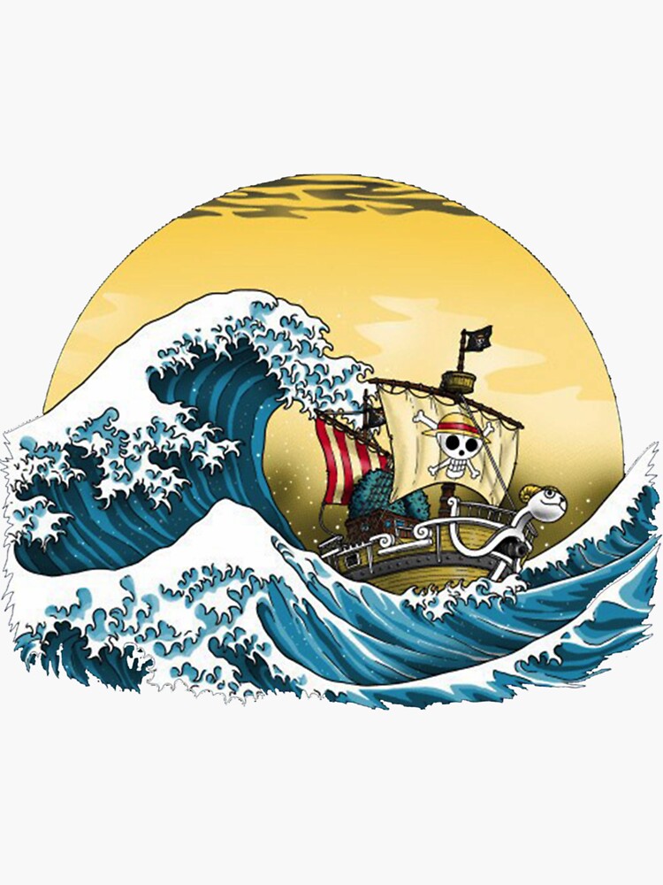"Going Merry Wave -one piece" Sticker for Sale by Kurtfsdottir | Redbubble
