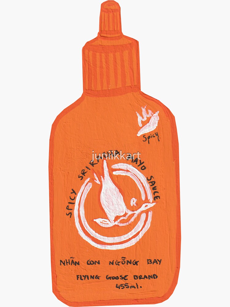 "sriracha bottle" Sticker for Sale by juniikkart | Redbubble