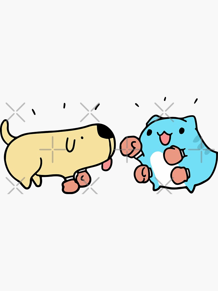 "Funny dog and cat, bugcat capoo" Sticker by Mochi-Animals | Redbubble