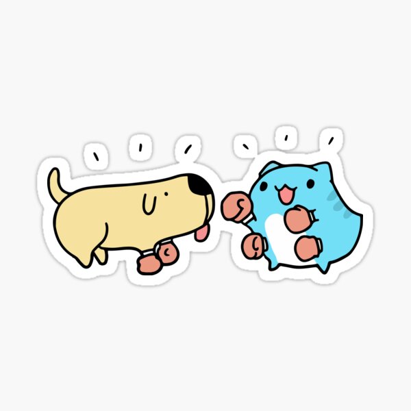 "Funny dog and cat, bugcat capoo" Sticker by Mochi-Animals | Redbubble