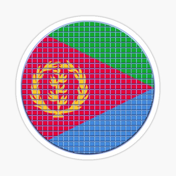 "Eritrea Flag Rounded - Squares Pixel " Sticker for Sale by MoonElite ...