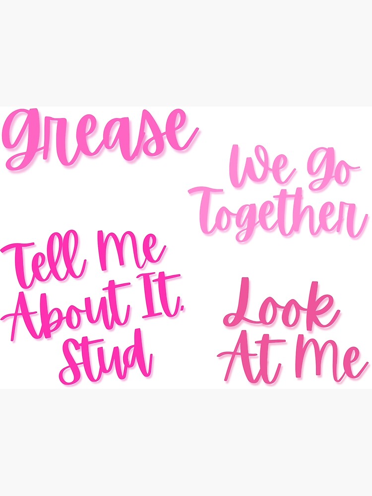 "Grease Inspired Quotes" Poster for Sale by emillygoode | Redbubble