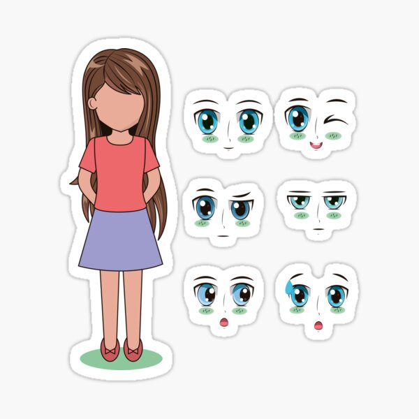 " girl and cute face" Sticker for Sale by bilalelamrani | Redbubble