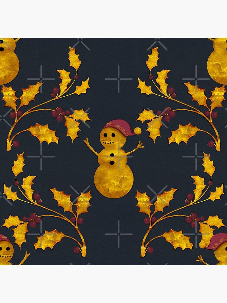 "Golden Snowman" Sticker for Sale by CelCorDesigns | Redbubble
