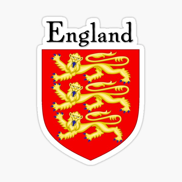 "England, Three Lions" Sticker for Sale by BoozyBadger | Redbubble