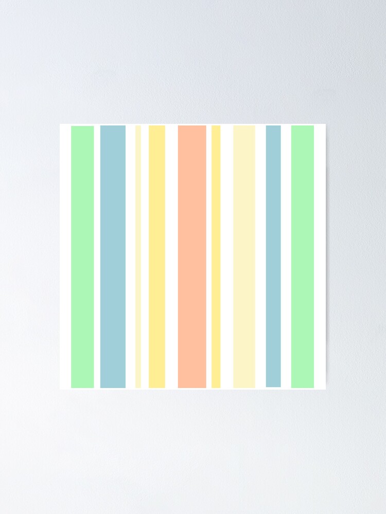 Póster «Líneas verticales de colores pastel sobre fondo blanco» de ...