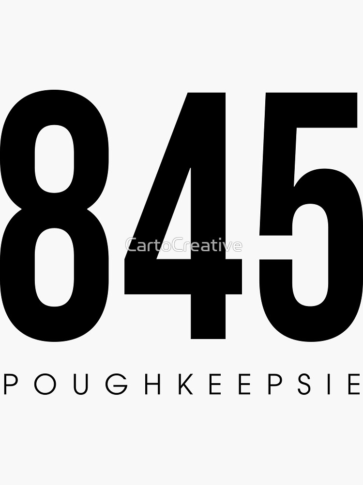 "Poughkeepsie, NY - 845 Area Code" Sticker for Sale by CartoCreative ...