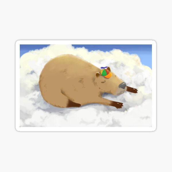 "Sleeping capybara on clouds" Sticker for Sale by Geraldine-N | Redbubble