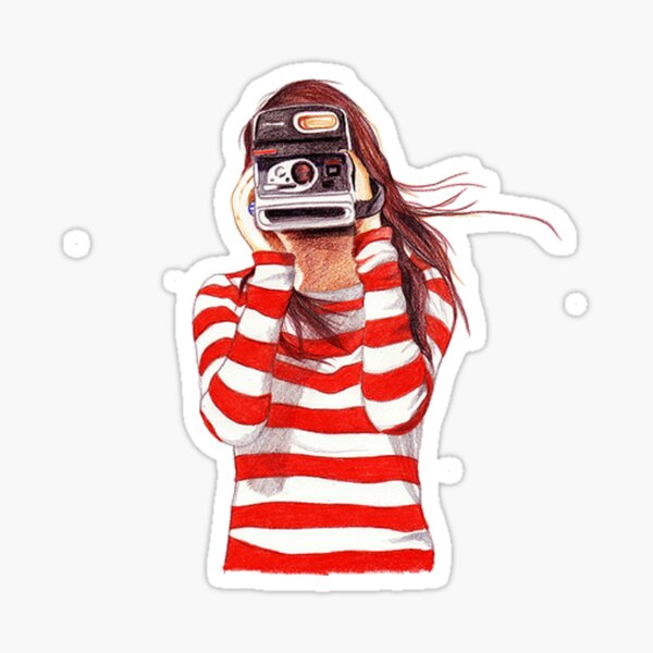"Girl taking a picture with the camera" Sticker for Sale by ...