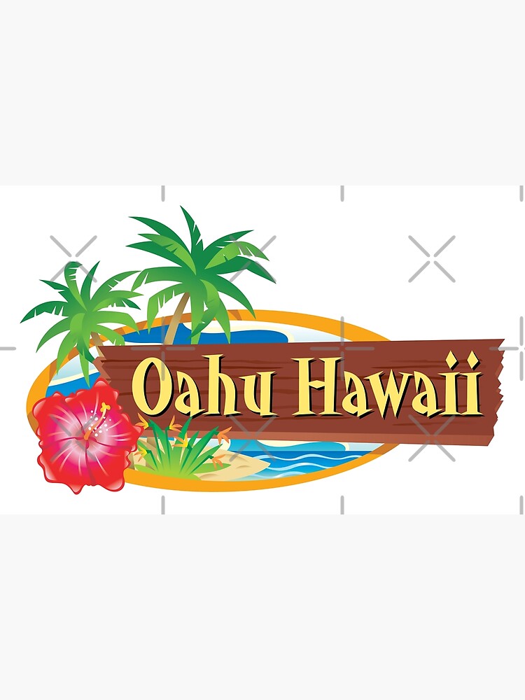 "Oahu Hawaii Vintage Mid-Century Tropical Design" Poster for Sale by ...