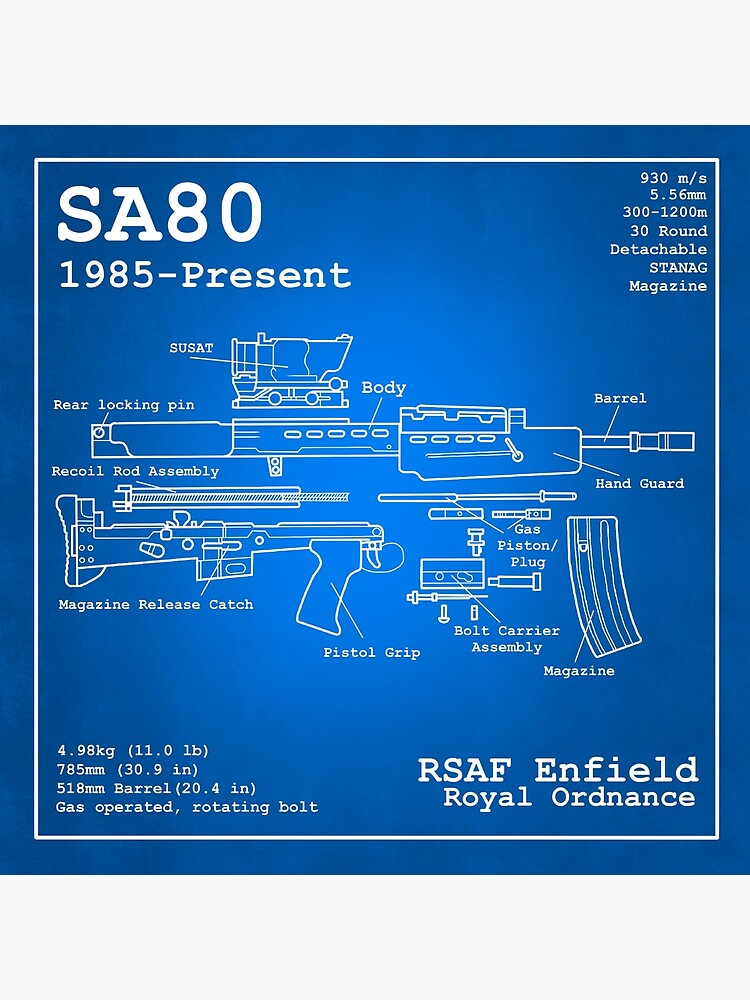 "SA80 Blueprint" Poster for Sale by Auburn-Art | Redbubble