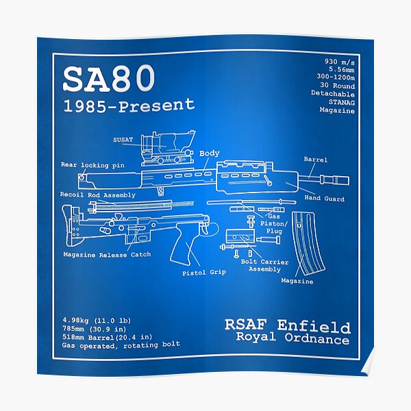 "SA80 Blueprint" Poster for Sale by Auburn-Art | Redbubble