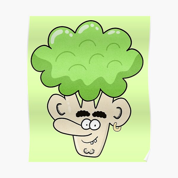 "Broccoli Face" Poster for Sale by DoodleSwarm | Redbubble