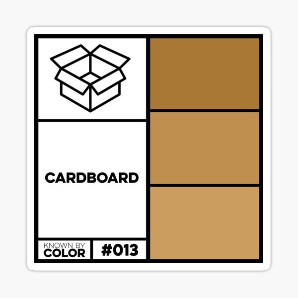 "Cardboard colors" Sticker for Sale by knownbycolor | Redbubble