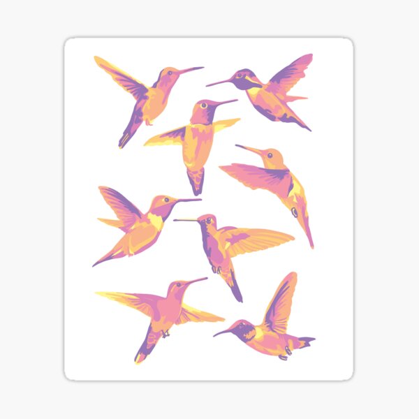 "Hummingbirds" Sticker for Sale by unhingedheather | Redbubble