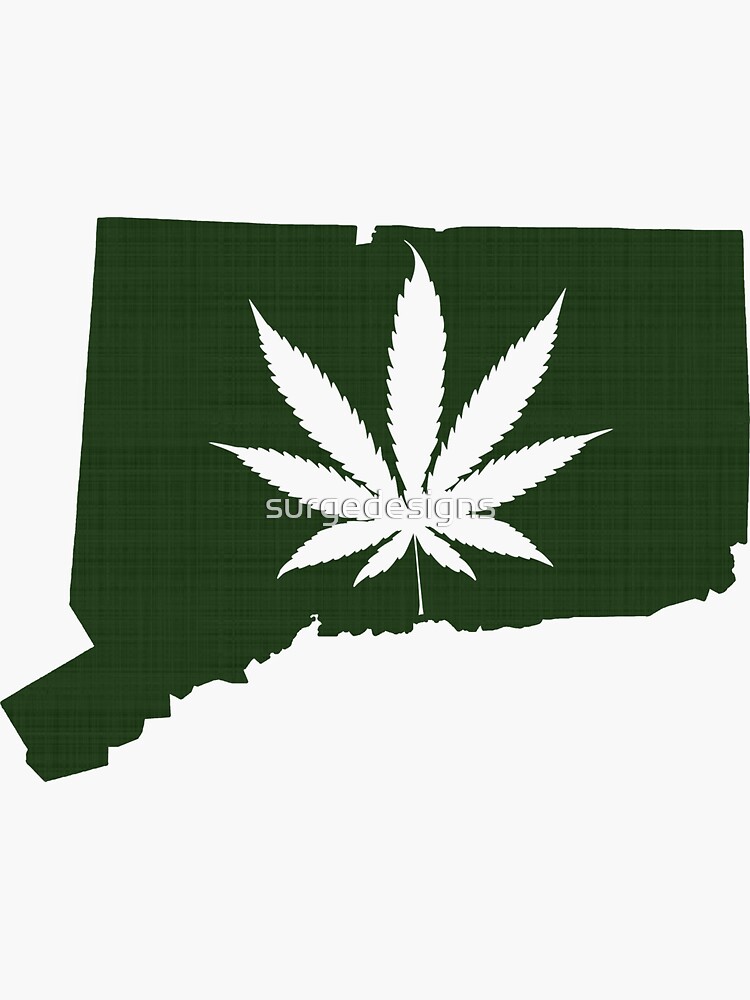 "Marijuana Leaf Connecticut" Sticker by surgedesigns | Redbubble