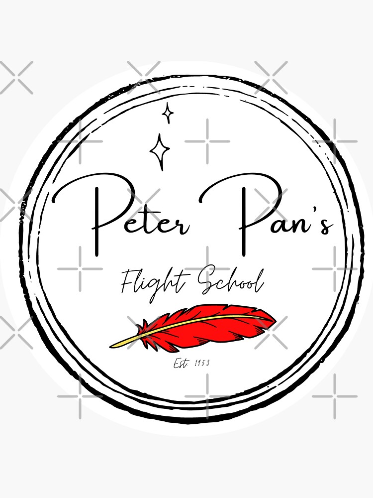 "Peter Pan's Flight School" Sticker for Sale by DreamerJournal | Redbubble