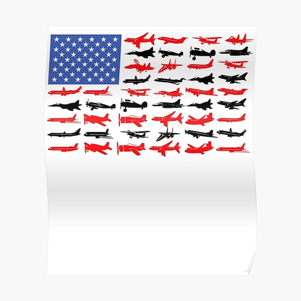 "Pilot Airplane American Flag Plane Aviation" Poster for Sale by ...