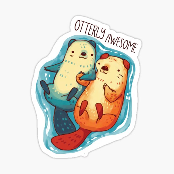"Otterly Awesome " Sticker for Sale by michelledraws | Redbubble