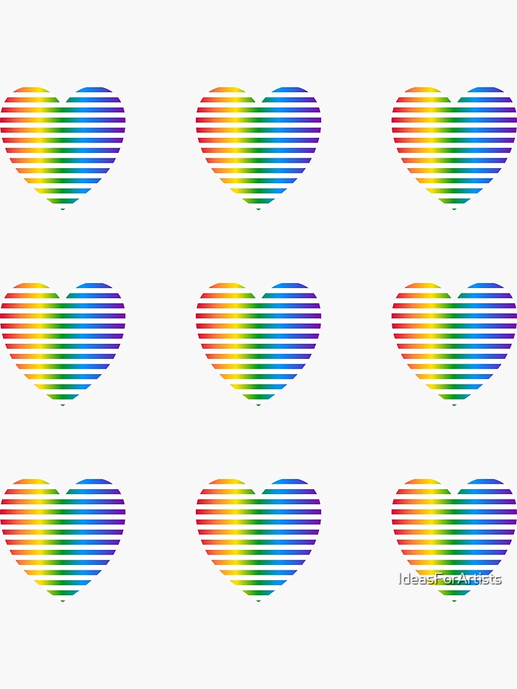 "Rainbow heart sticker pack pattern" Sticker for Sale by ...