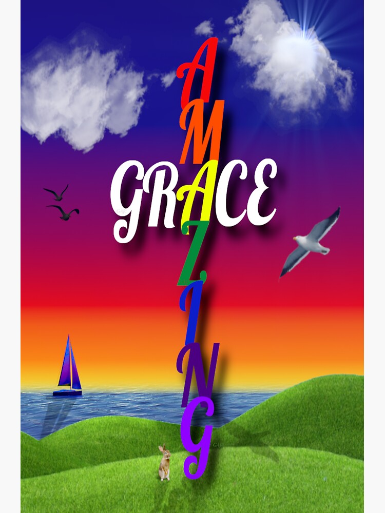 "Amazing Grace Ocean Scene" Sticker for Sale by Genson | Redbubble