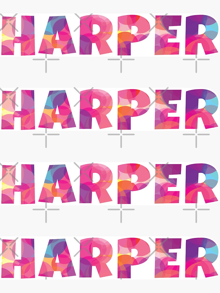 "Harper cute name in pink color." Sticker by ocristianart | Redbubble