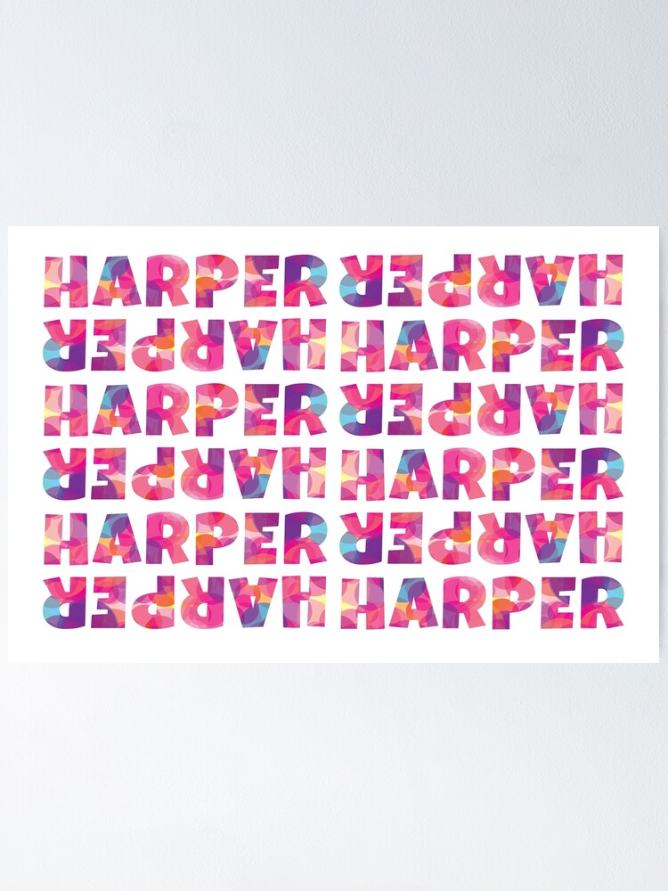 "Harper cute name in pink color." Poster for Sale by ocristianart ...