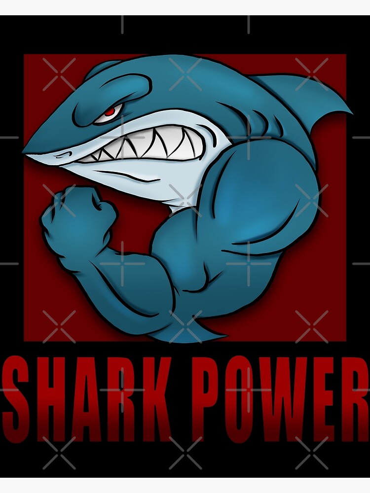 "Shark Power Gym Design" Poster for Sale by Genjitsu-Art | Redbubble