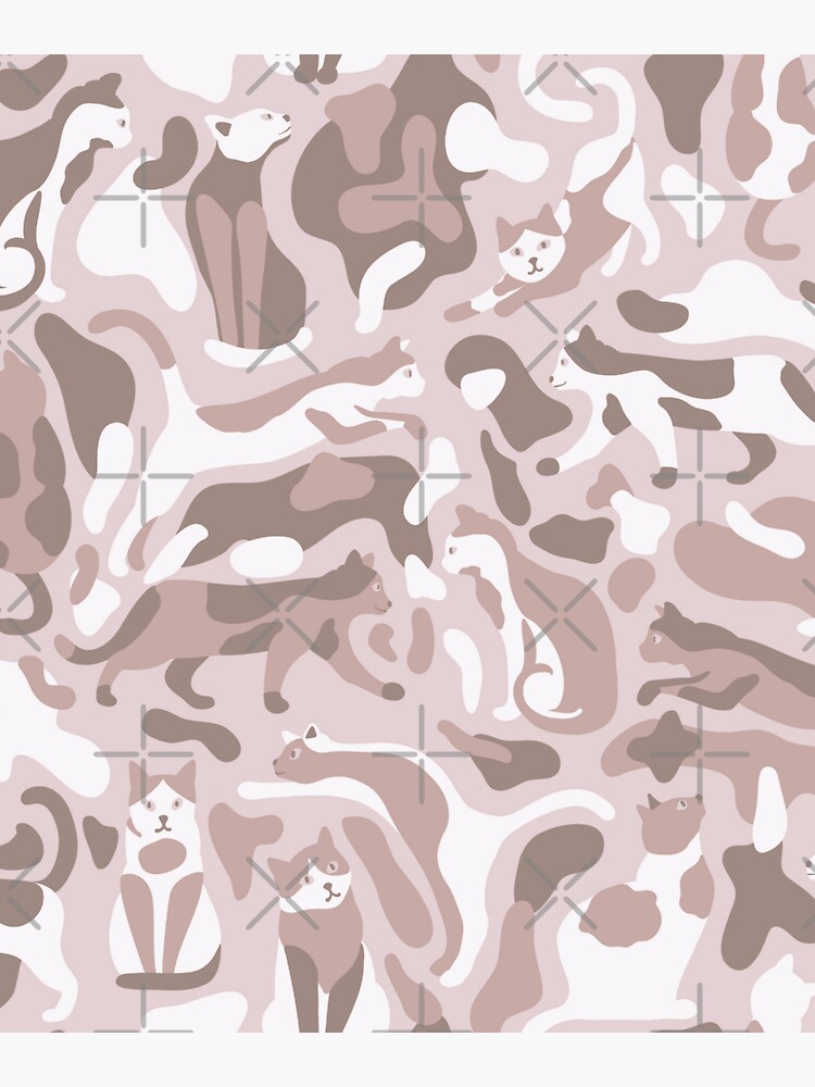 "Pink Cat Camo Pattern" Sticker by HappyLifeCreate | Redbubble