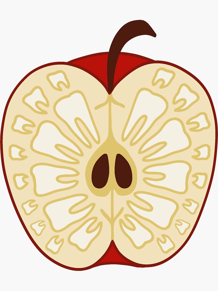 "Bone Apple Teeth" Sticker for Sale by ColorfulGremlin | Redbubble