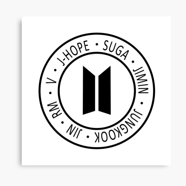 "bts logo with names" Canvas Print for Sale by Tropoid | Redbubble