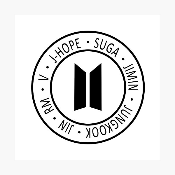 "bts logo with names" Photographic Print for Sale by Tropoid | Redbubble