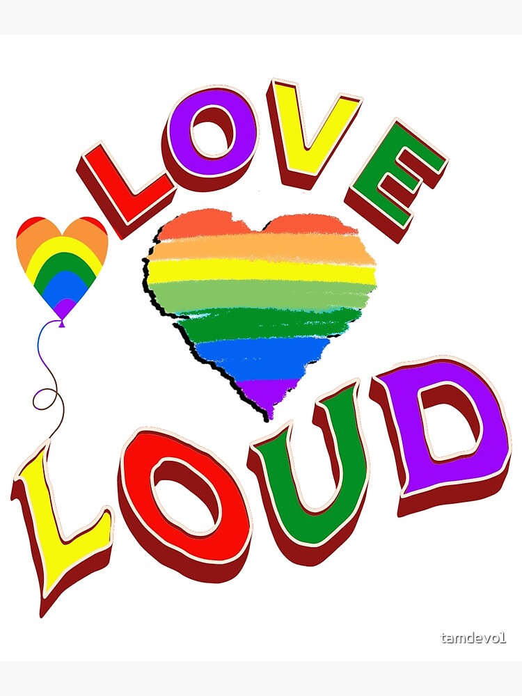 "LGBTQ Pride Month Love Out Loud Retro Rainbow" Poster for Sale by ...