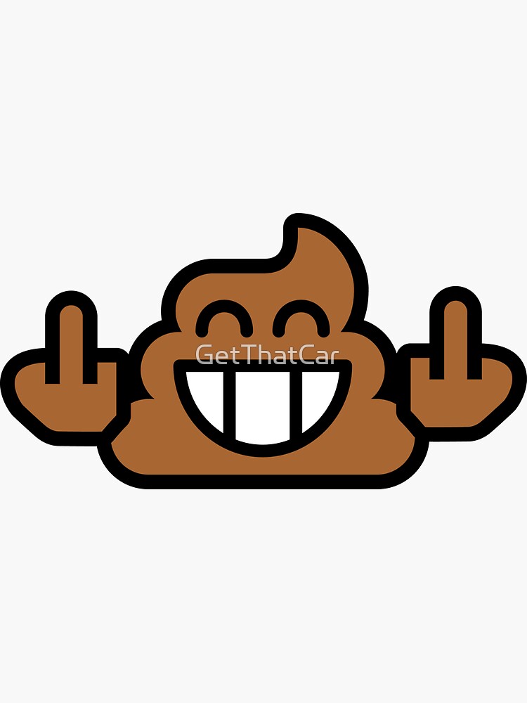 "Smiley Emoji Poop Finger Fingers (3c)" Sticker by GetThatCar | Redbubble