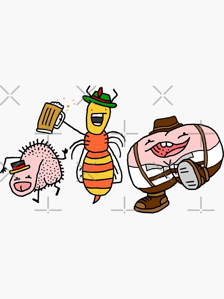 "German Oktoberfest Willy Bum Bum Characters" Sticker for Sale by ...